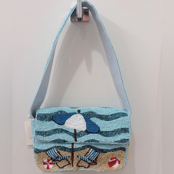 Sol And Mer | Bags | Nwt Sol And Mer Beach Scene Beaded Baguette Bag ...